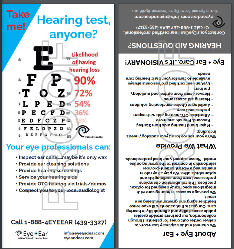 Office Brochure: Hearing Test & Services Offered – EyeAndEar